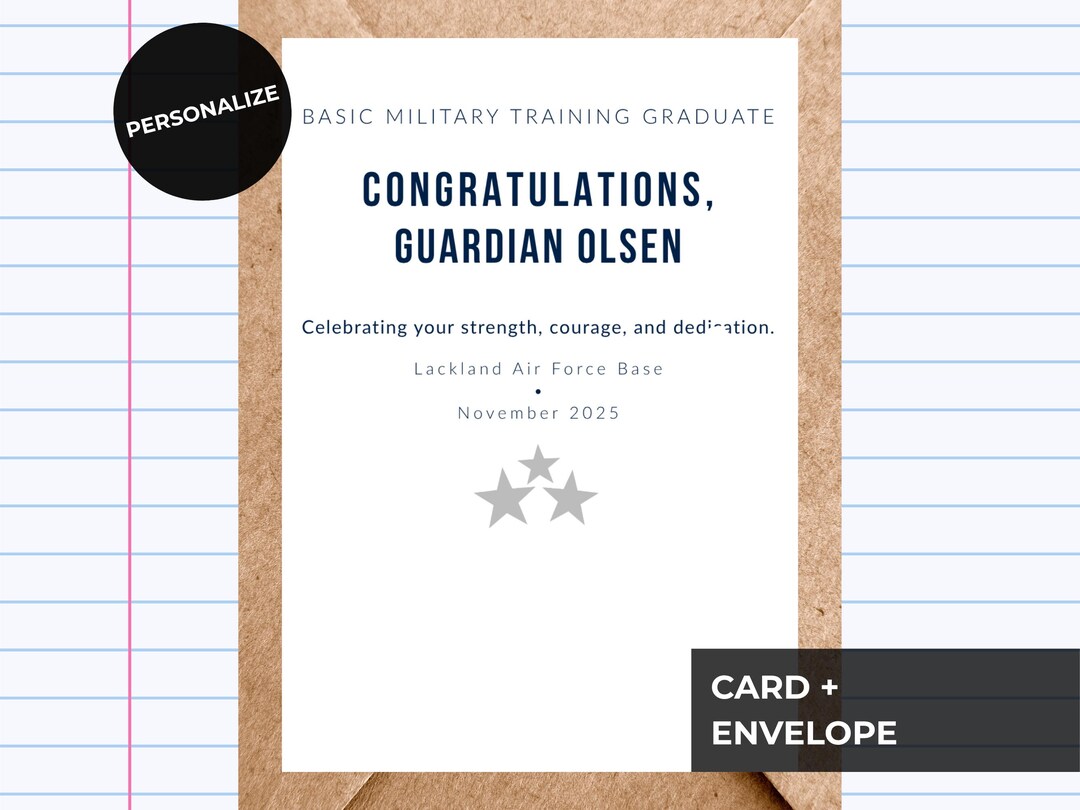 Personalized Space Force Basic Military Training Graduation Card ...