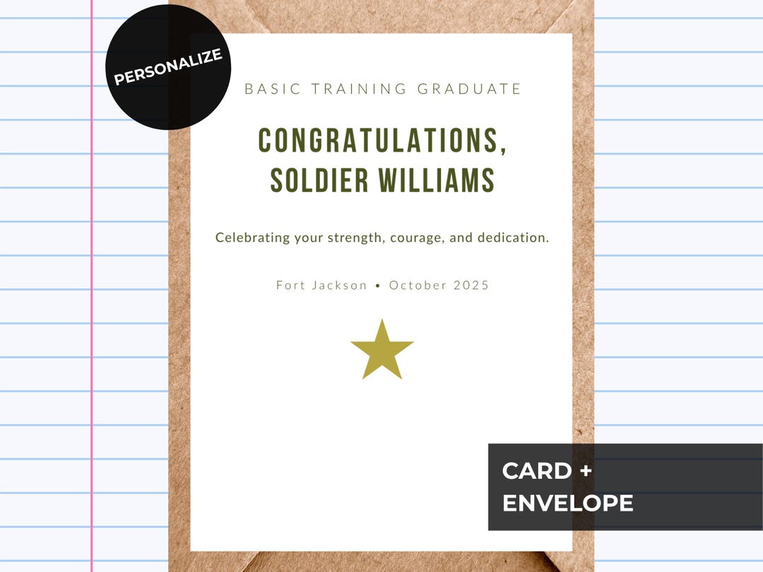 Personalized Army Basic Training Graduation Card - Modern Military ...