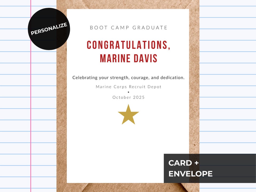 Marines Boot Camp Graduation Card - Modern Military Graduate ...