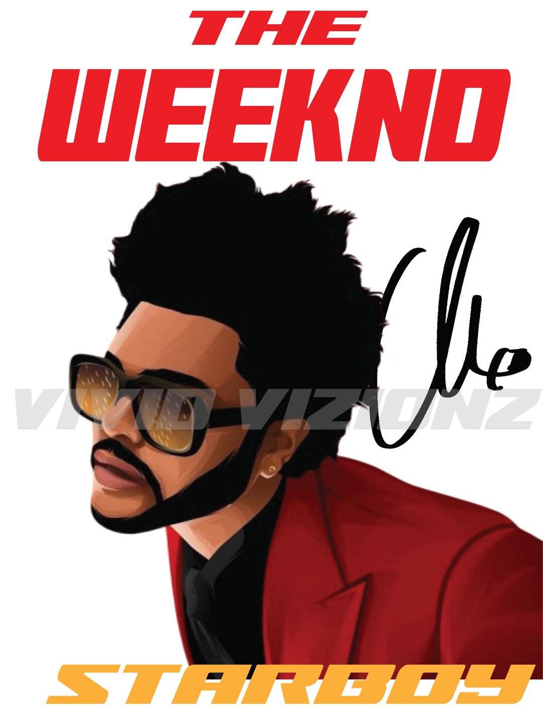 The Weeknd Digital Art Print - Clothing and Home Decor - Etsy