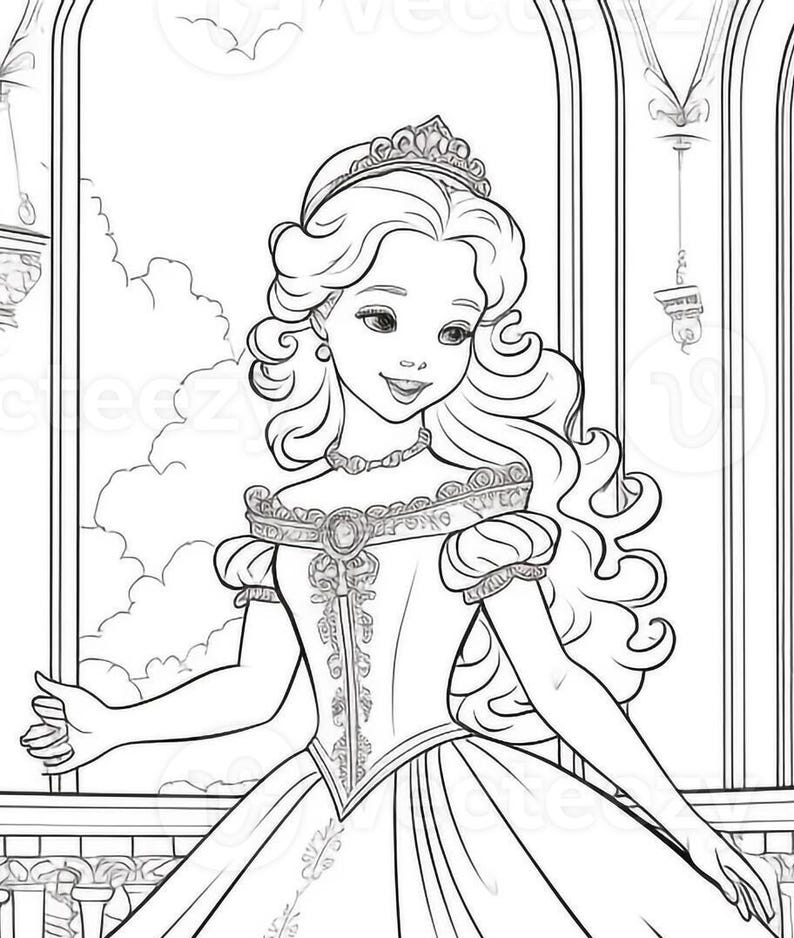 Coloring Book - PDF- for Childs - Princess - 40 PAGES - Etsy