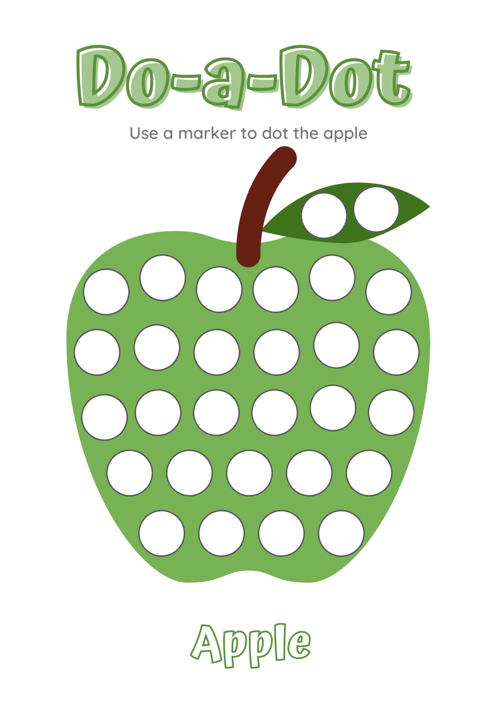 Fruit Coloring Worksheet | Fill the Dots Activity (digital Download) - Etsy