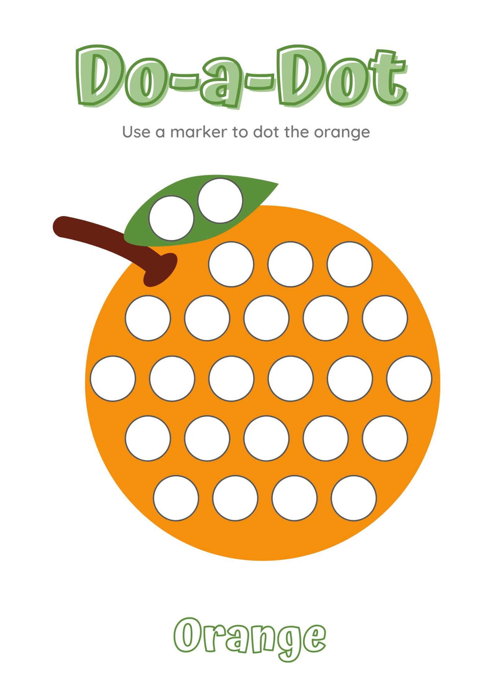 Fruit Coloring Worksheet | Fill the Dots Activity (digital Download) - Etsy