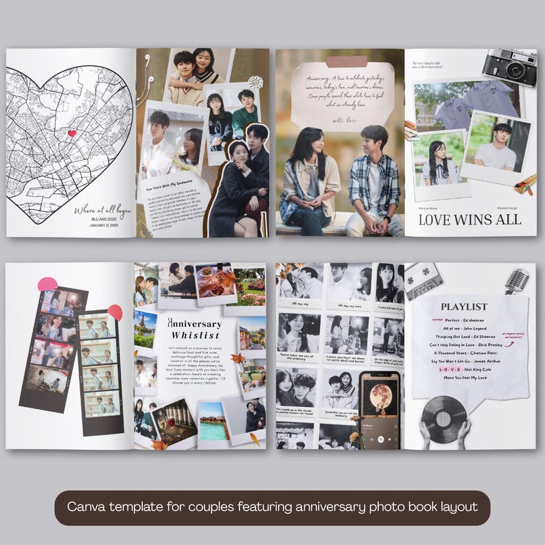 Personalized Couples Magazine Template: Romantic Anniversary Scrapbook ...