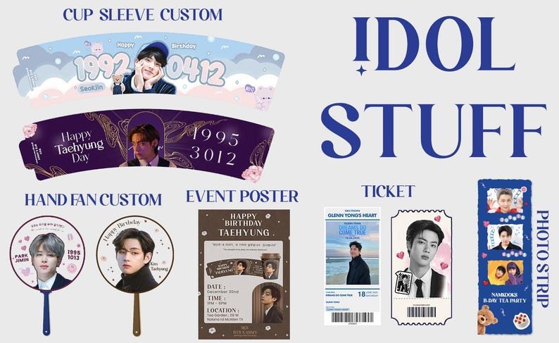 DIY Kpop Design Cupsleeve, Photocard, Poster, Photo Booth & Sticker ...