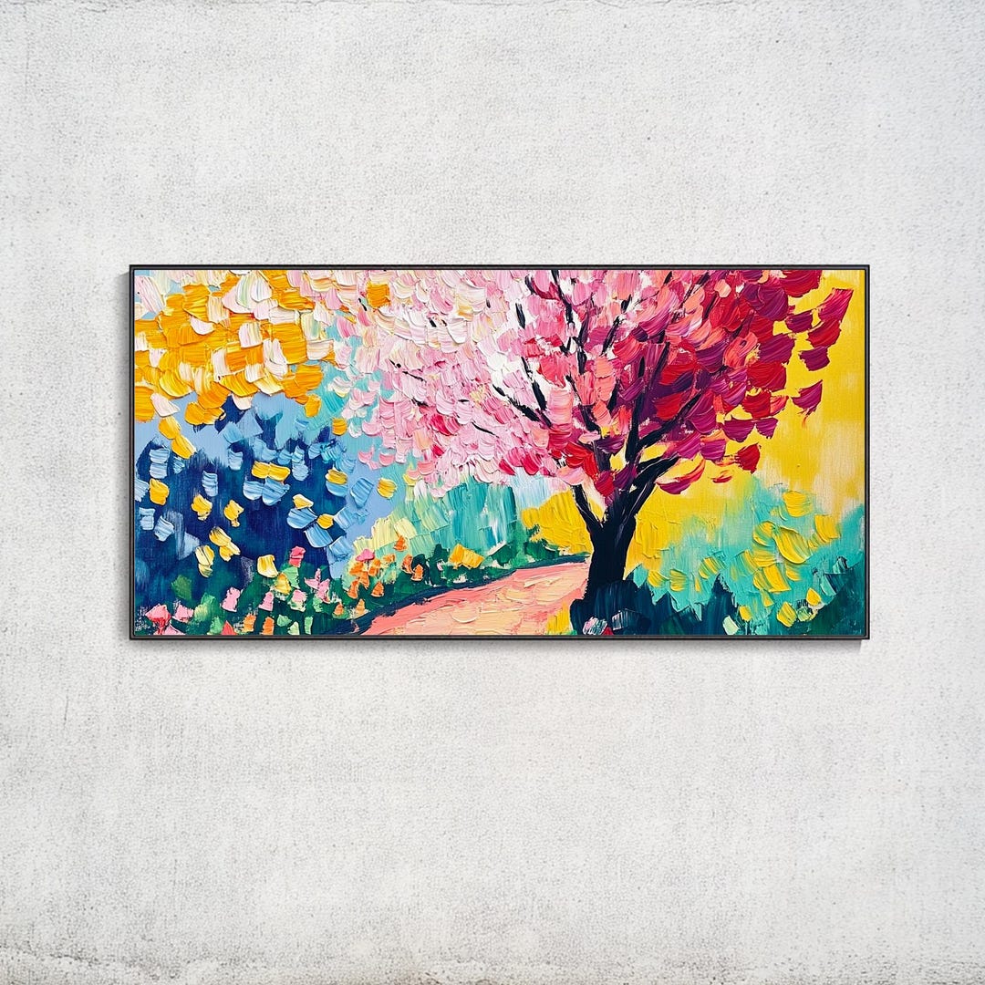 Modern Matisse Style Home Decor Autumn Colored Forest Plant Landscape ...