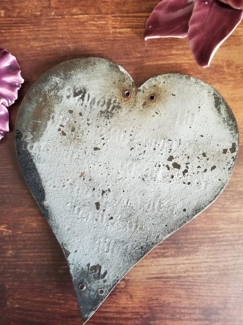 Antique French Heart Shape Memorial Plaque, Grave Marker From 1906. - Etsy