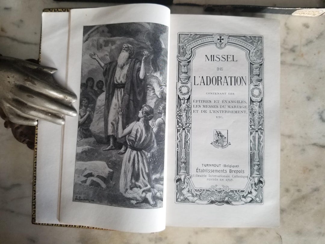 Antique Missal of Adoration From Belgium With French Texts and Latin ...
