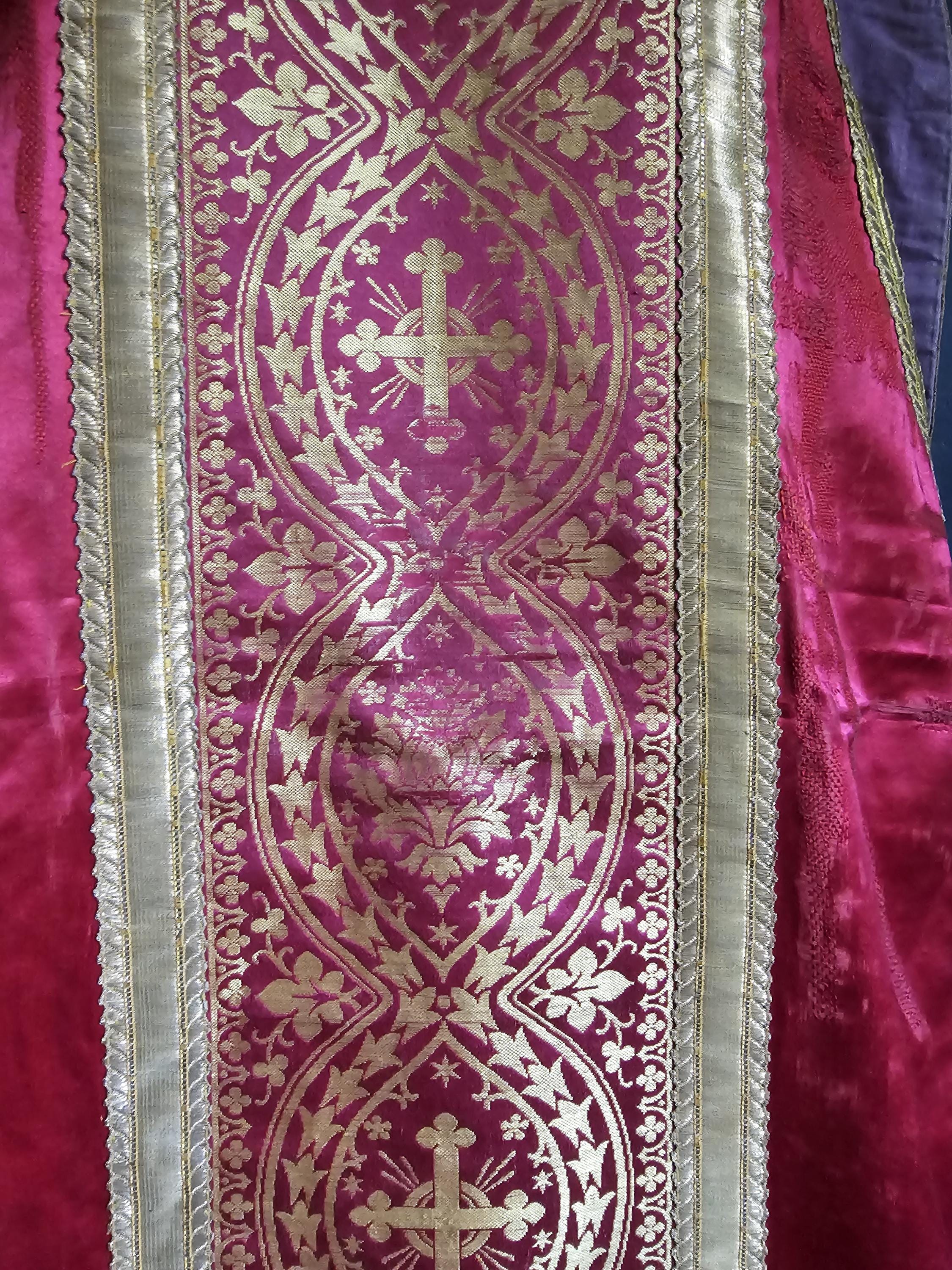 Antique Catholic Priest's Pink Chasuble With Gold Trim and Christogram ...
