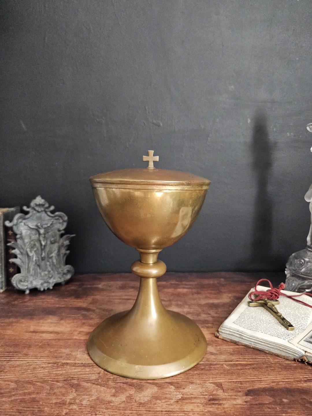 Vintage Church Ciborium in Gold Painted Metal - Etsy