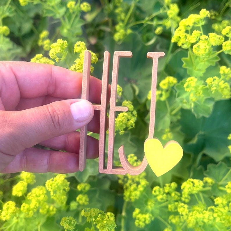 Minimalist "hej" Lettering – Modern 3D Print Decor | Entrance Decor ...