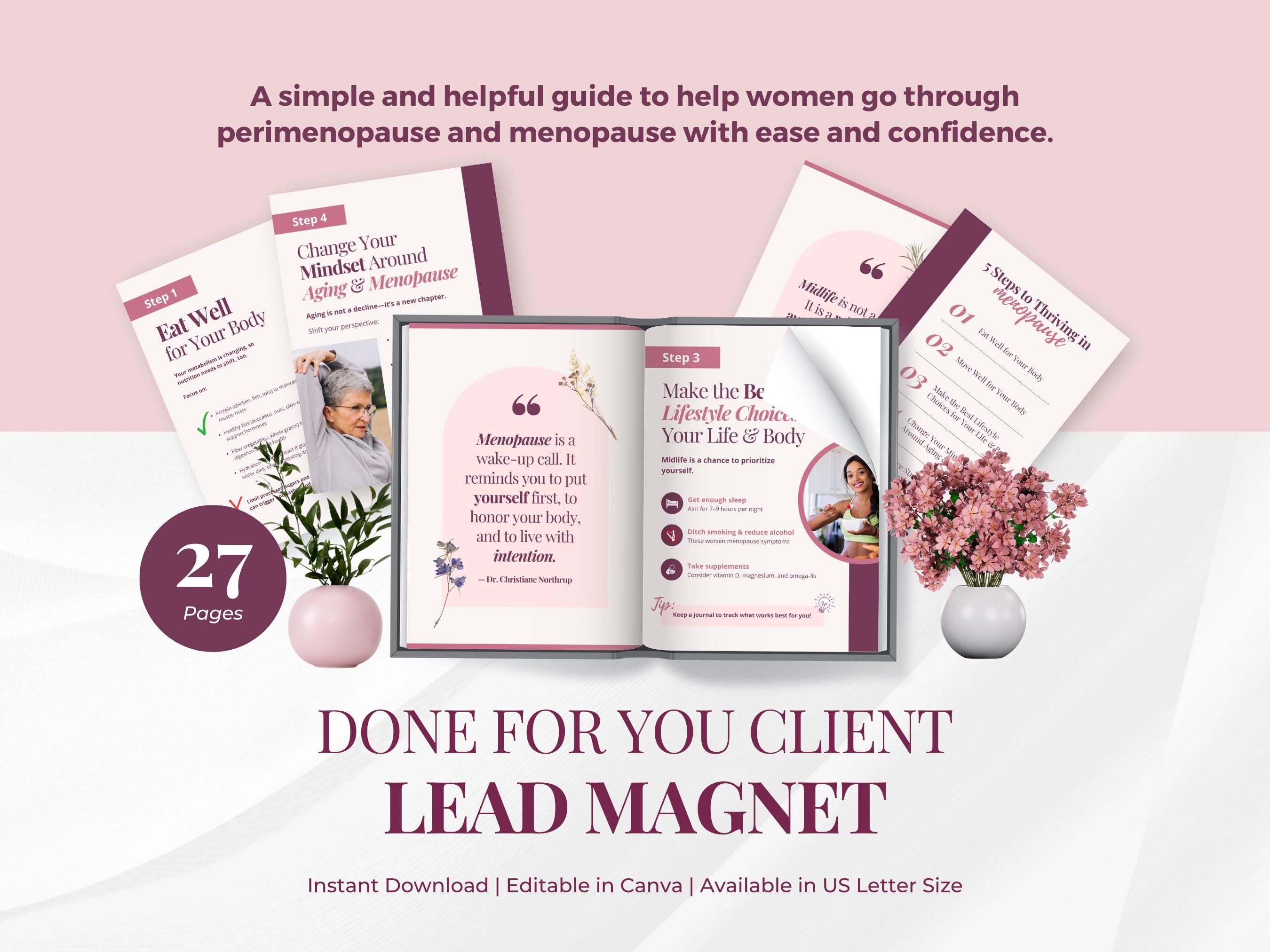 Perimenopause and Menopause Guide for Clients Health Coach Lead Magnet ...
