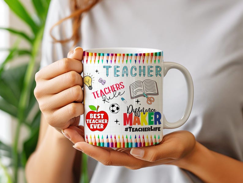 Teacher Appreciation Mug Design, 11oz & 15oz Skinny Mug Sublimation ...