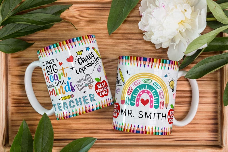 Teacher Appreciation Mug Design, 11oz & 15oz Skinny Mug Sublimation ...