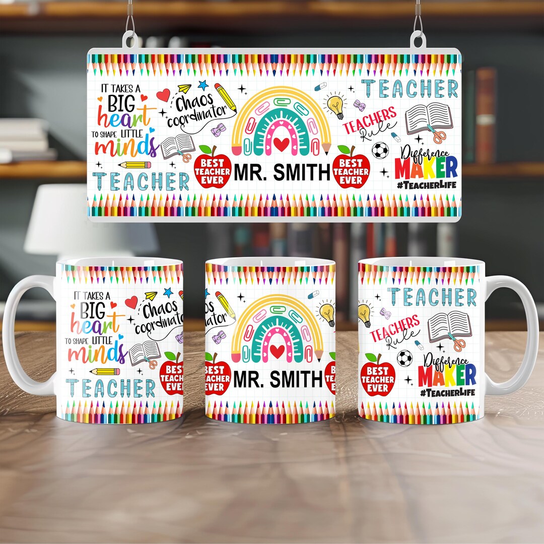 Teacher Appreciation Mug Design, 11oz & 15oz Skinny Mug Sublimation ...
