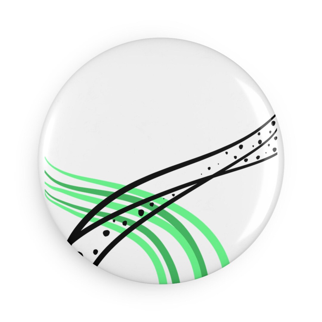Green Waves, Abstract Line Art Button Magnet, Round (1 & 10 Pcs) - Etsy