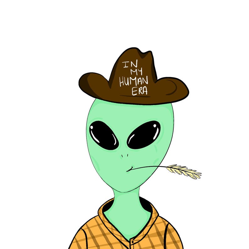 In My ERA, Alien Clipart, #humanera, ERA, 2025 Clip Art, Cowboy Alien ...