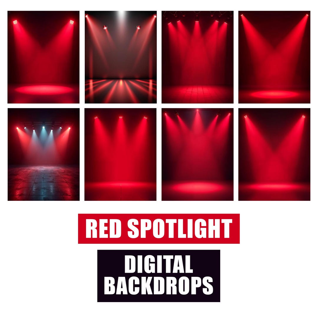 Red Spotlight Photography Backdrop: Theater Lighting Overlays (digital ...