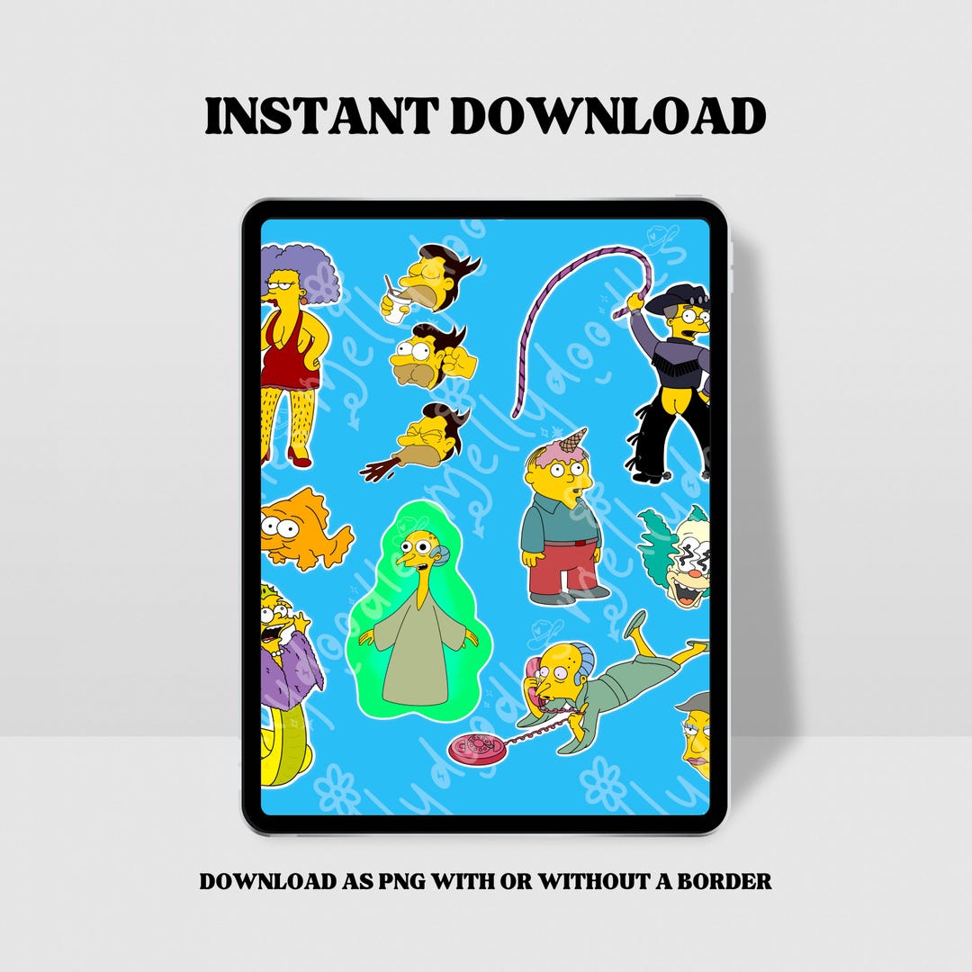 The Simpsons Digital Stickers - PNG Instant Download for Journalling - Etsy