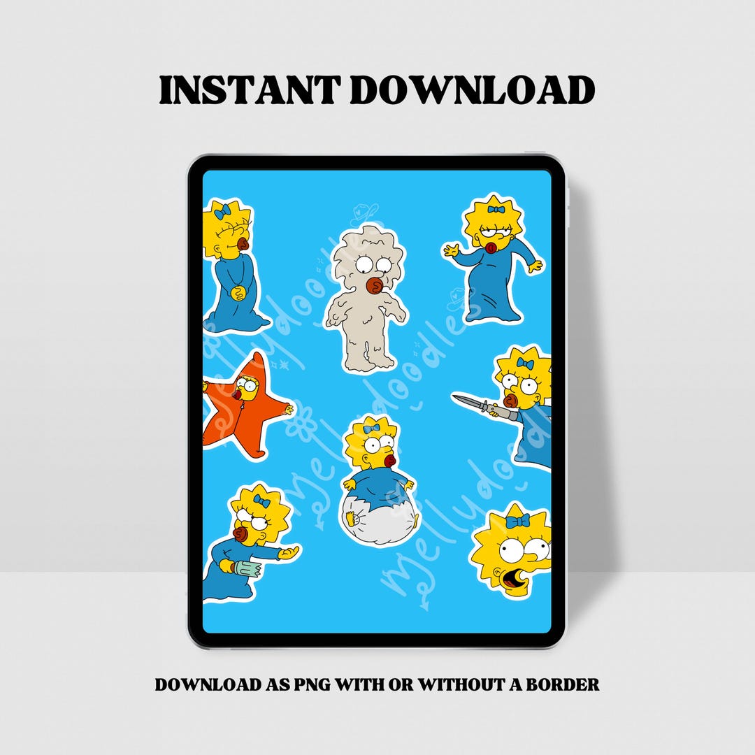 The Simpsons “maggie Simpson” Digital Stickers - PNG Instant Download ...