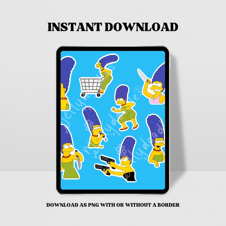 The Simpsons “marge Simpson” Digital Stickers - PNG Instant Download ...