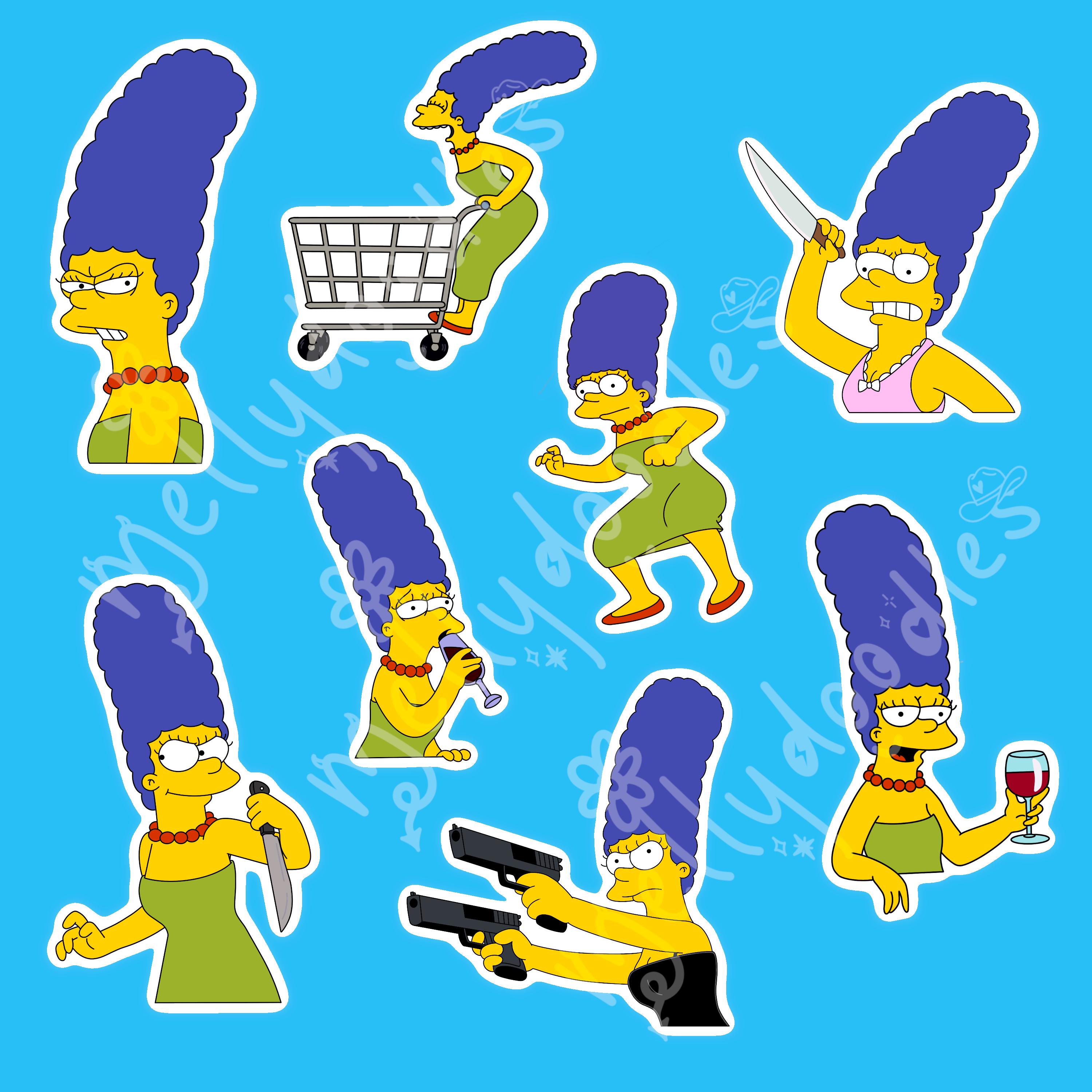 The Simpsons “marge Simpson” Digital Stickers - PNG Instant Download ...