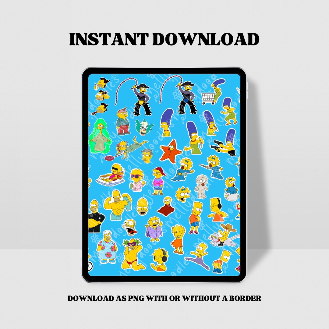 The Simpsons Mega Pack Digital Stickers - PNG Instant Download for ...