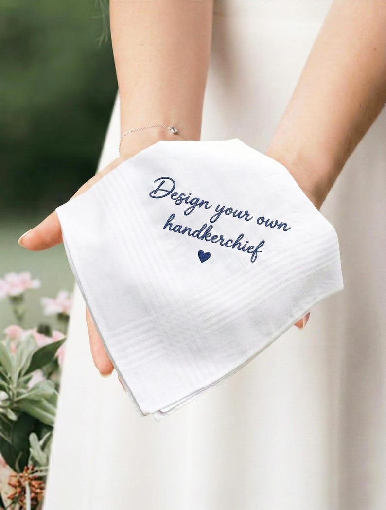 Personalized Wedding Handkerchief for Bride & Mom,custom Embroidered ...