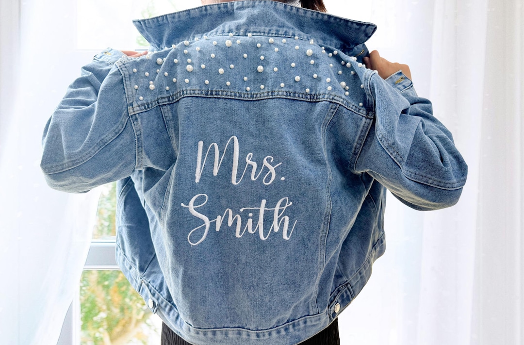 Embroidered Bride Denim Jacket, Future Mrs Jacket,wedding Jean Jacket ...