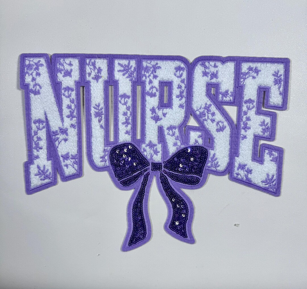 Nurse Patch Iron on Heat Press Big Patch Nurse Bow Patch - Etsy