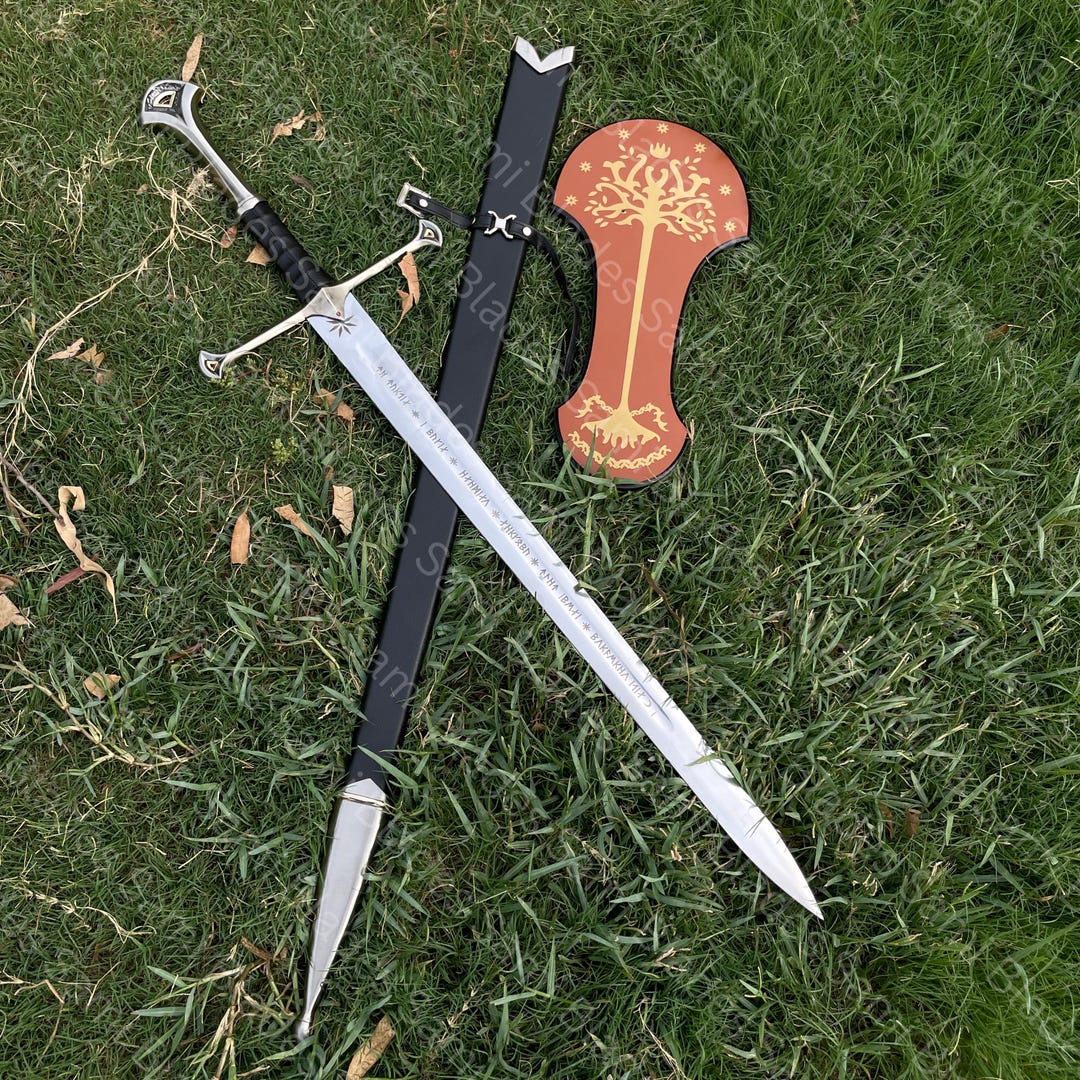 Handmade Medieval Sword, Engraved Sword With Scabbard and Wall Mount ...