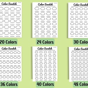 Printable Color Swatch Chart Template: Art Supplies Organizer (PDF) - Etsy