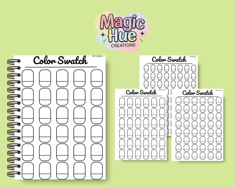 Printable Color Swatch Chart: Art Supply Organizer (PDF Template) - Etsy