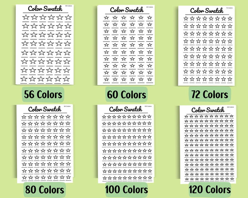 Printable Color Swatch Chart Template: Art Supplies Organizer (PDF) - Etsy