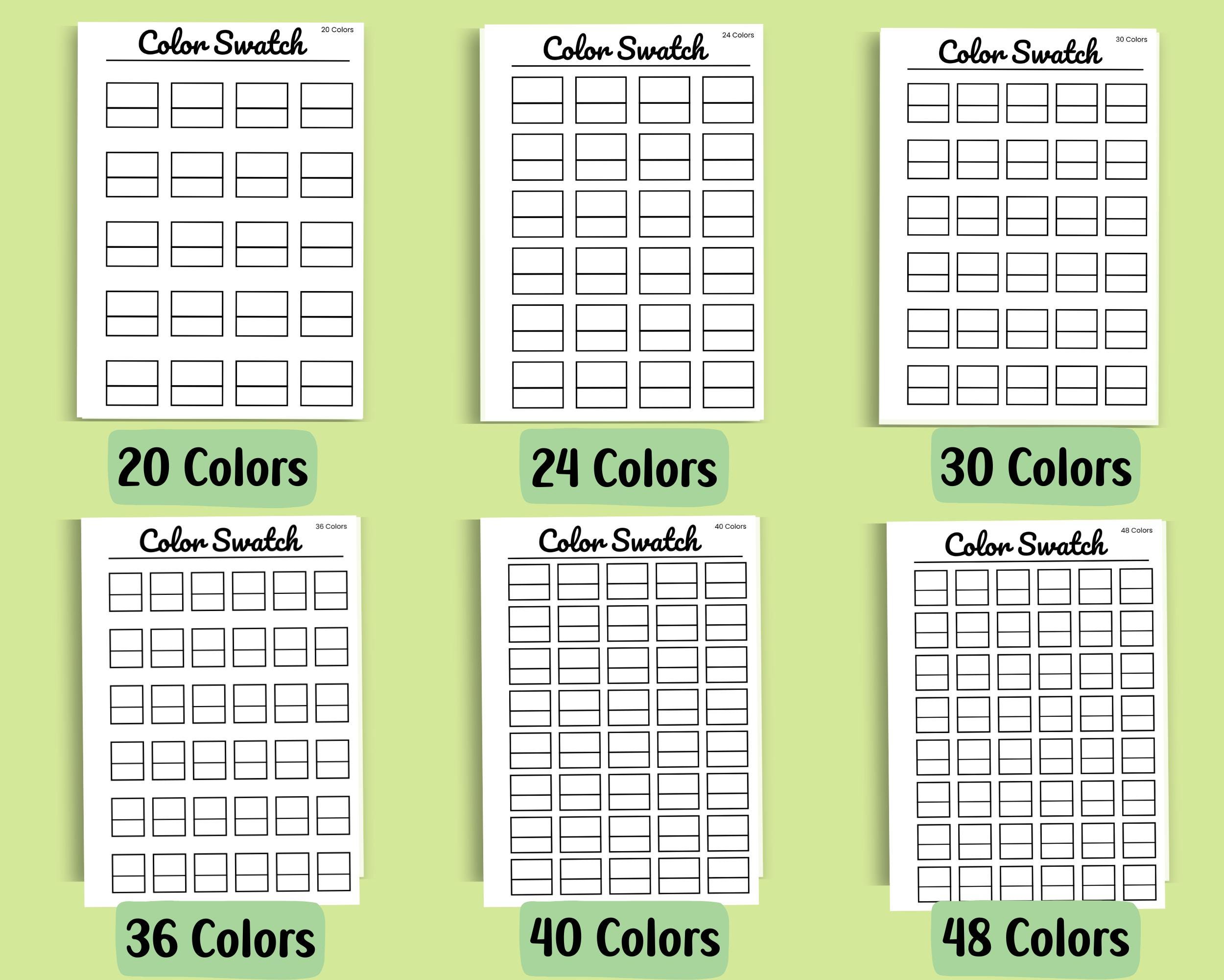 Printable Color Swatch Chart: Art Supply Organizer (PDF Template) - Etsy