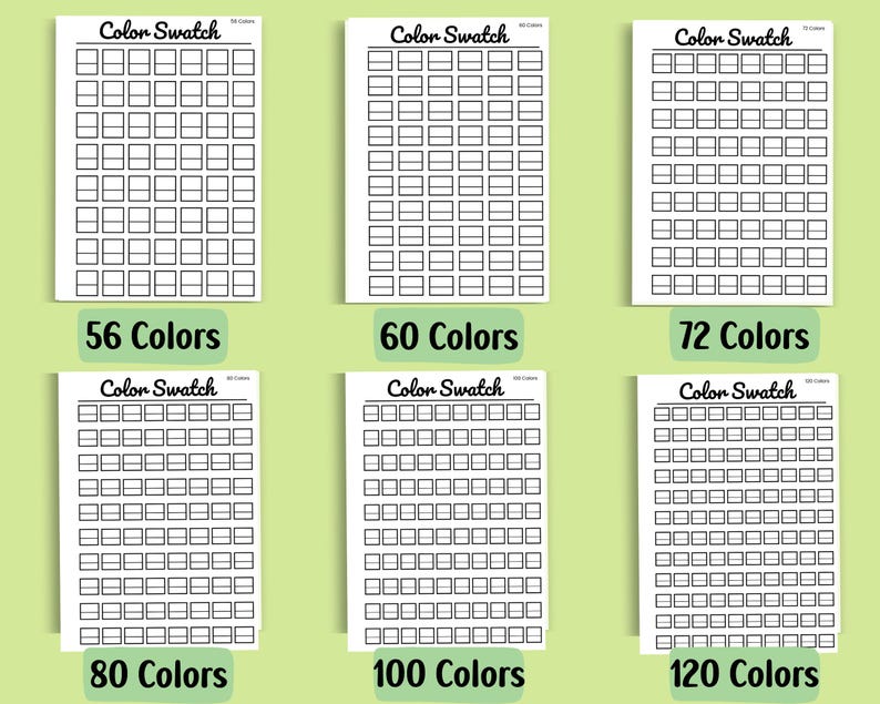 Printable Color Swatch Chart: Art Supply Organizer (PDF Template) - Etsy