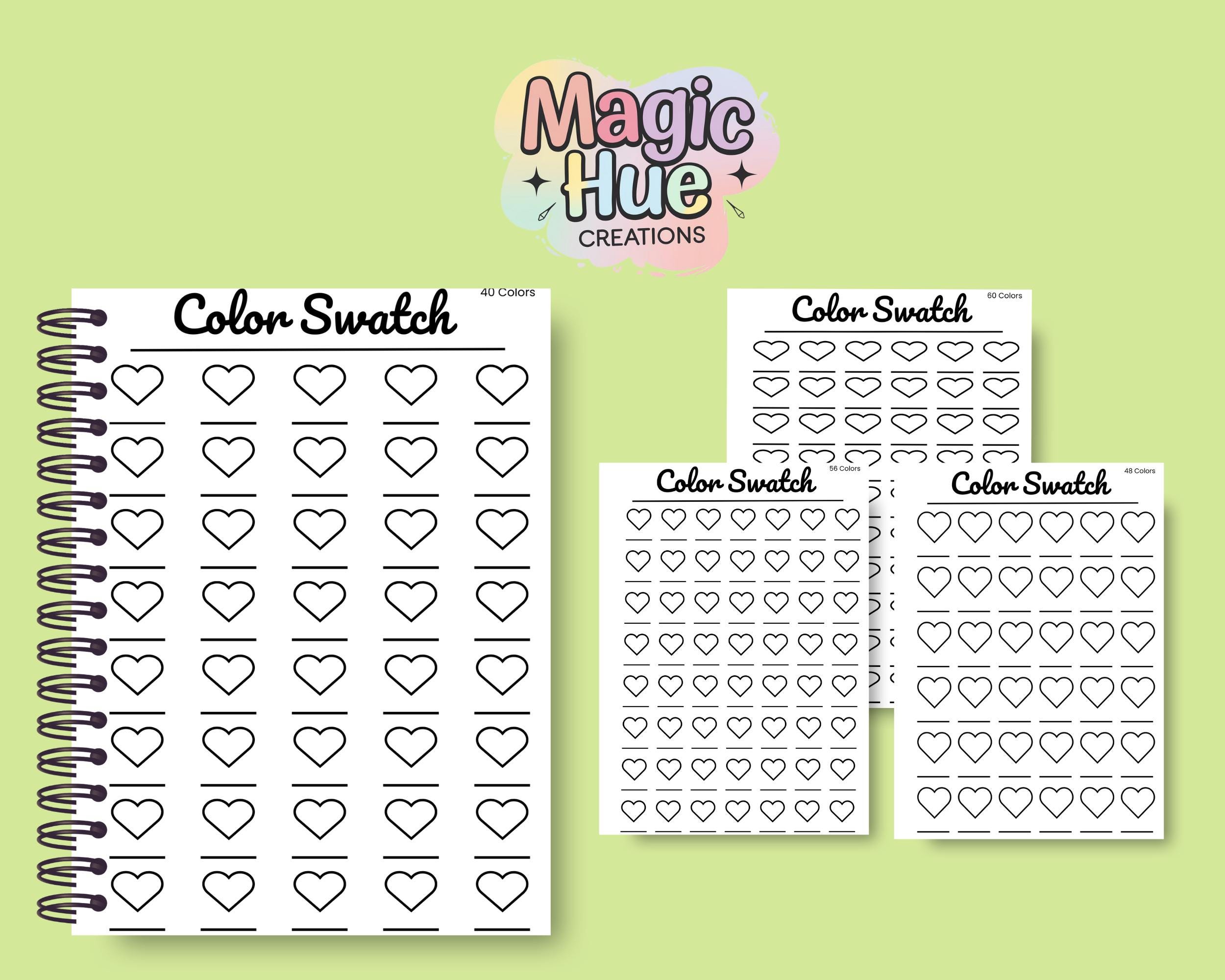 Blank Color Swatch Chart Printable Digital PDF Template Color Swatch ...