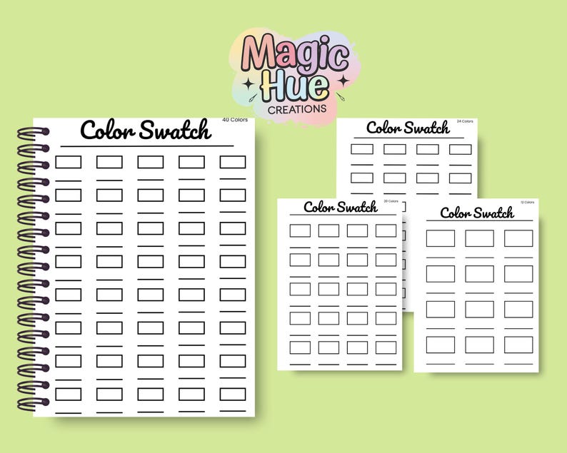 Blank Color Swatch Chart | Printable Digital PDF Template | Color ...