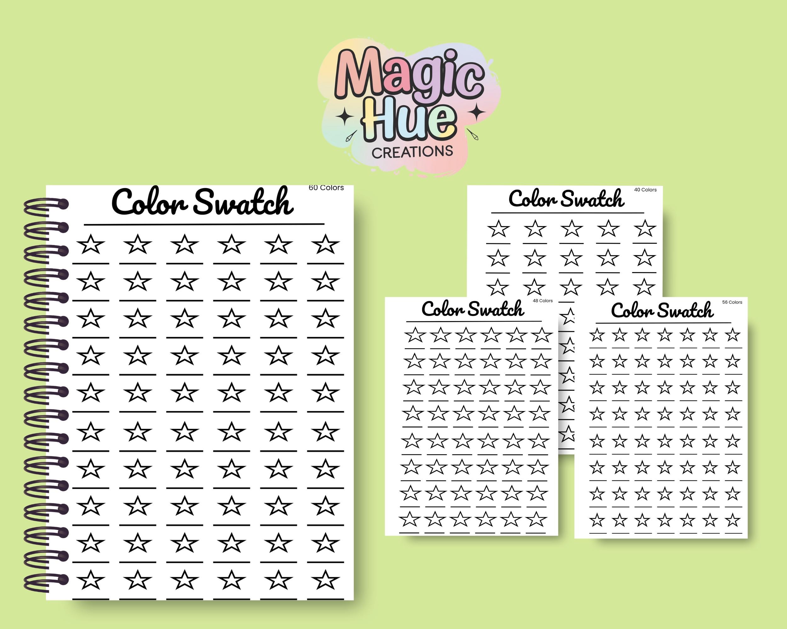 Printable Color Swatch Chart Template: Art Supplies Organizer (PDF) - Etsy