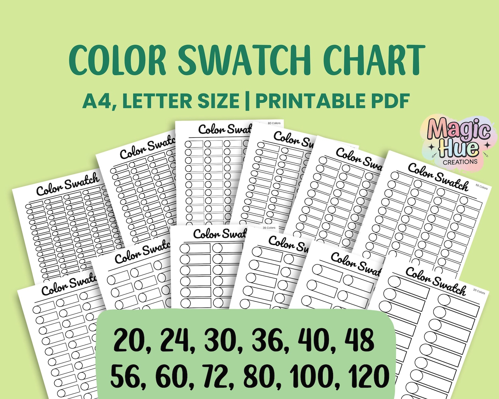 Blank Color Swatch Chart: Art Supplies Organizer (printable PDF) - Etsy