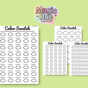 Printable Color Swatch Chart Template: Art Supplies Organizer (PDF) - Etsy