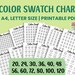 Printable Color Swatch Chart Template: Art Supplies Organizer (PDF) - Etsy