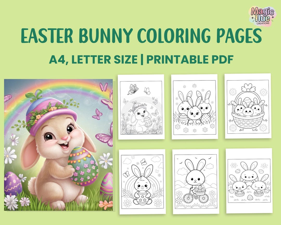 Easter Coloring Pages, Cute Easter Bunnies, Easter Bunny and Friends ...