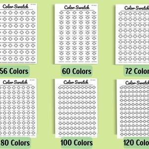 Blank Color Swatch Chart: Printable PDF Template (20-120 Swatches) - Etsy