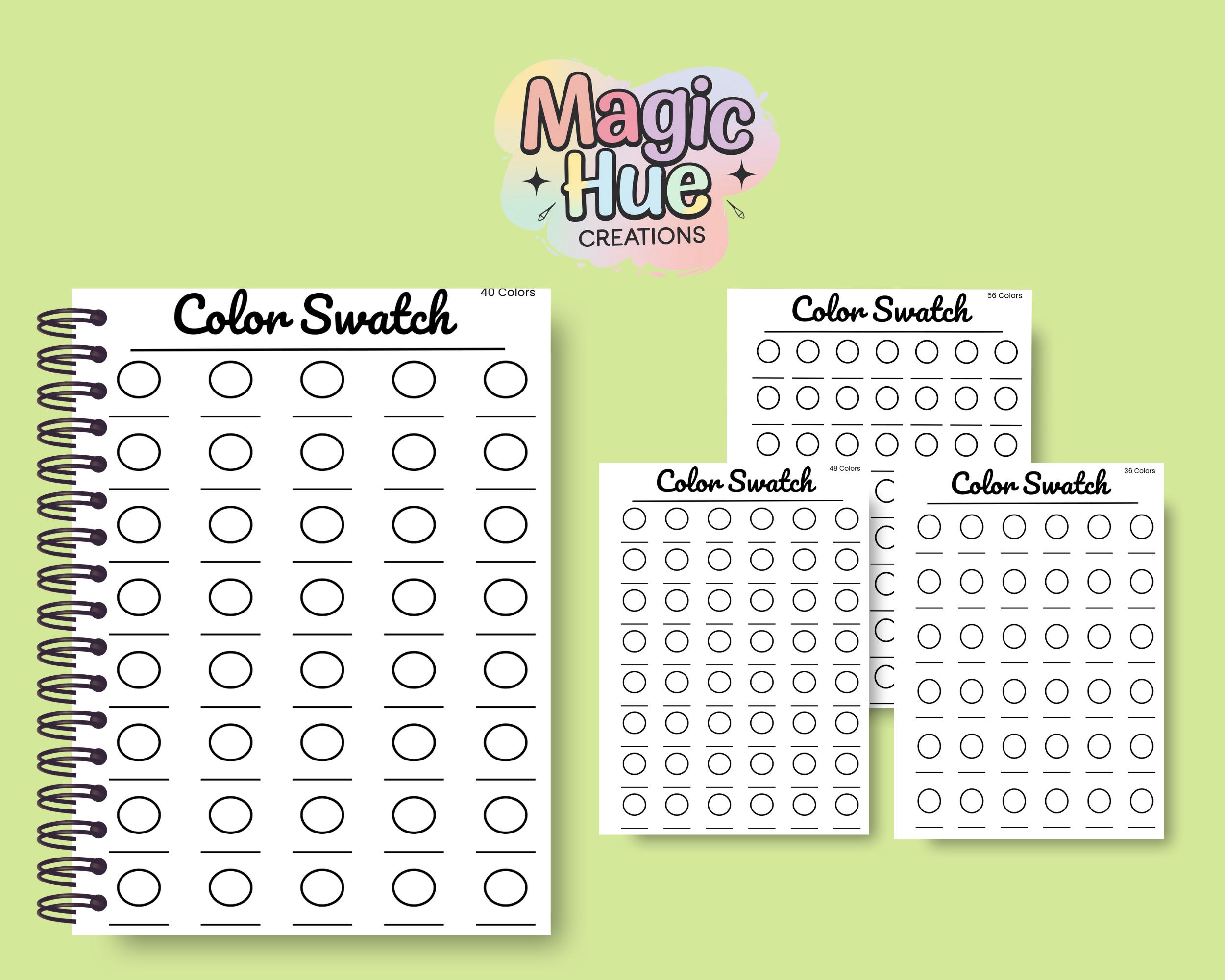 Color Swatch Chart Template: Art Supplies Organizer (printable PDF) - Etsy