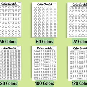 Color Swatch Chart Template: Art Supplies Organizer (printable PDF) - Etsy