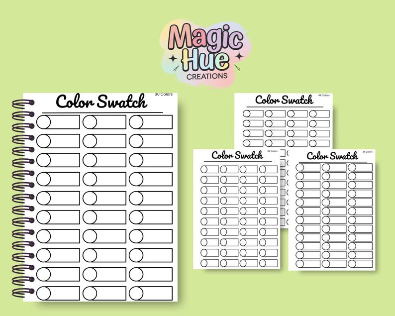 Blank Color Swatch Chart: Art Supplies Organizer (printable PDF) - Etsy