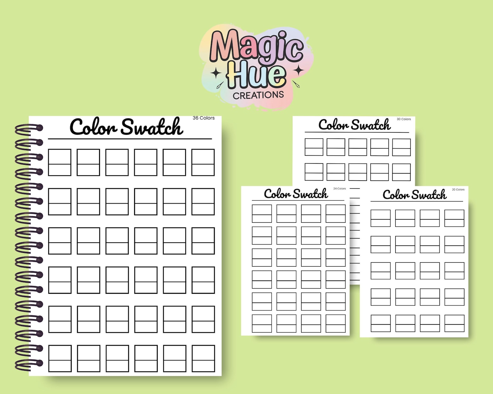 Printable Color Swatch Chart: Art Supply Organizer (PDF Template) - Etsy