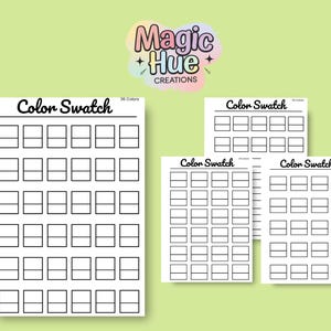 Printable Color Swatch Chart: Art Supply Organizer (PDF Template) - Etsy
