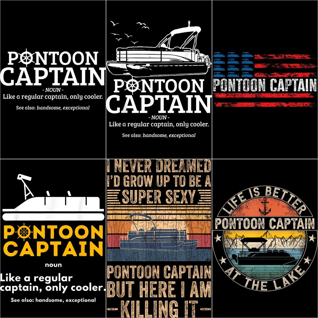 Pontoon Captain Definition Funny Pontoon Boat PNG Bundle – Funny ...